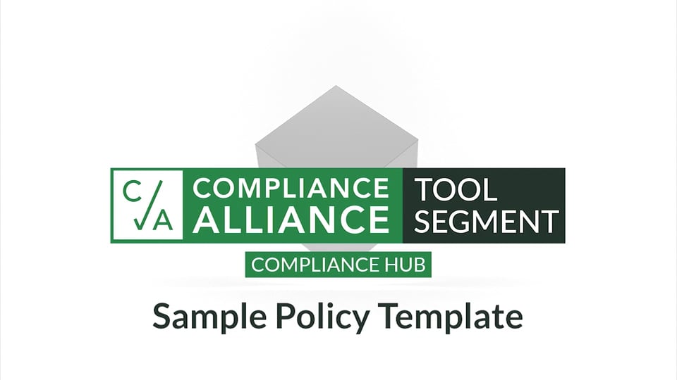 Sample Policy Template | Compliance Alliance